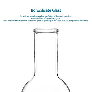 StonyLab Glass 100 ml Long Neck Round Bottom Flask, Borosilicate Glass Heavy Wall Round Bottom Boiling Flask RBF with Long Neck, 100ml