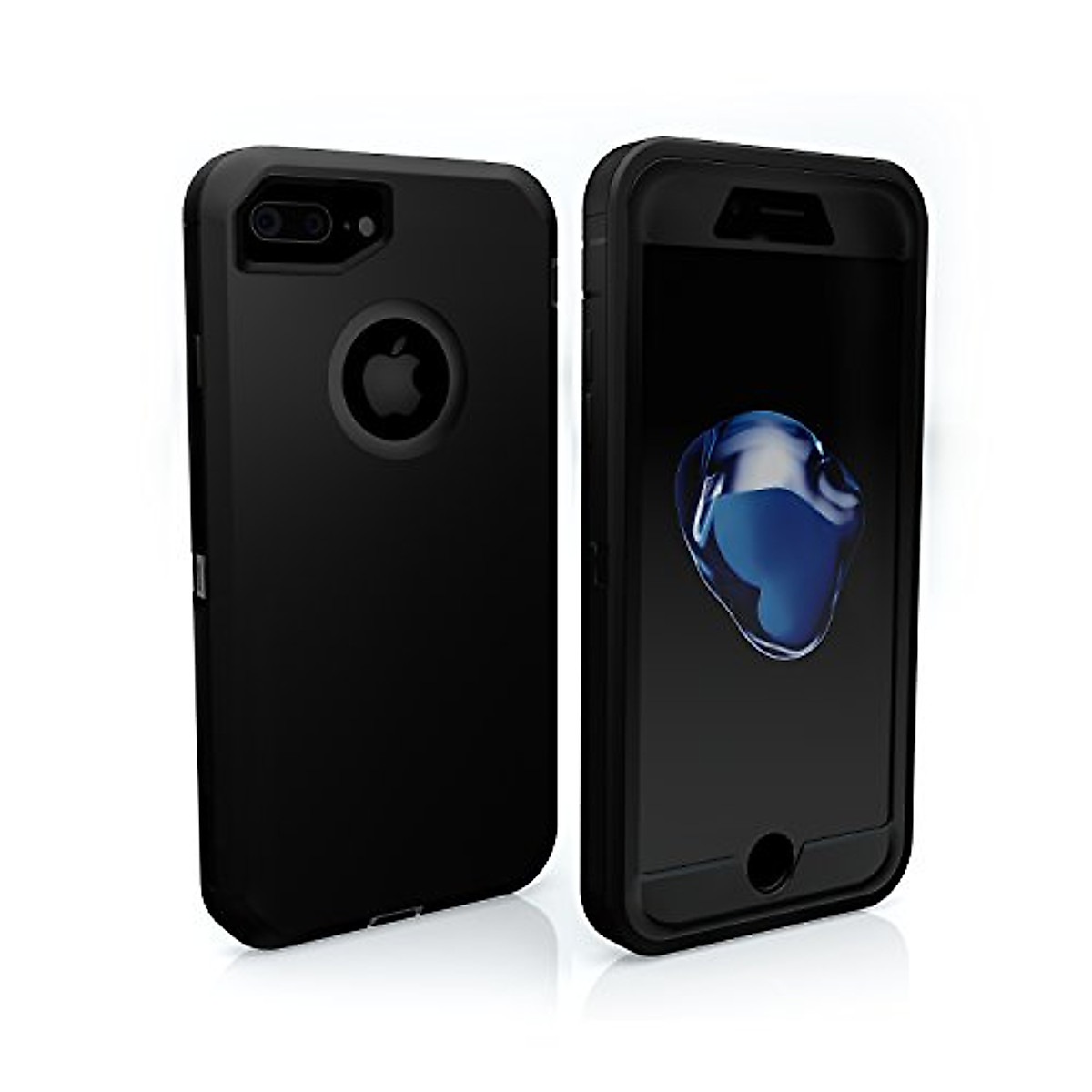 iPhone 7 Plus Case, ToughBox® [Armor Series] [Shock Proof] for Apple iPhone 7 Plus Case [Built in Screen Protector] [with Holster & Belt Clip] [Fits OtterBox Defender Series Belt Clip] (■ Black)