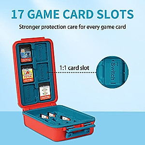 LYNCA Large Capacity Switch Game Card Case Compatible with Nintendo Swith Games, Protective Switch Game Cartridges Memory Card Holder Carrying Storage Box with 17 Cartridge Slots for Nino Switch NS NX