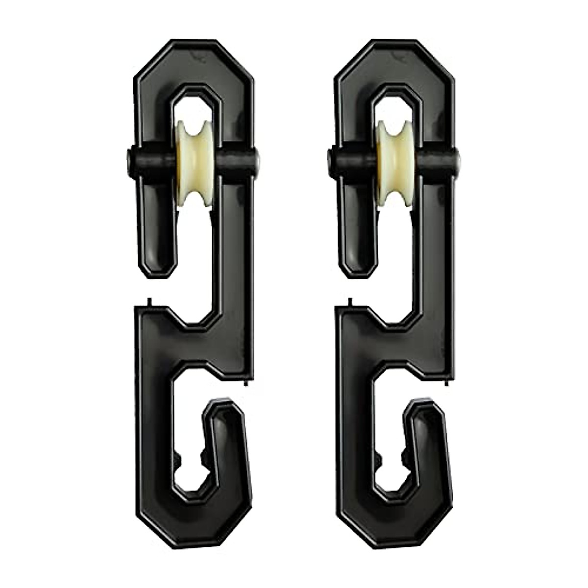 Lifstar Plastic Aluminum Clothesline Separator Spreader Pulley, Clothesline Pulley Kit for Long Clothesline and Heavy Loads (2, Black)