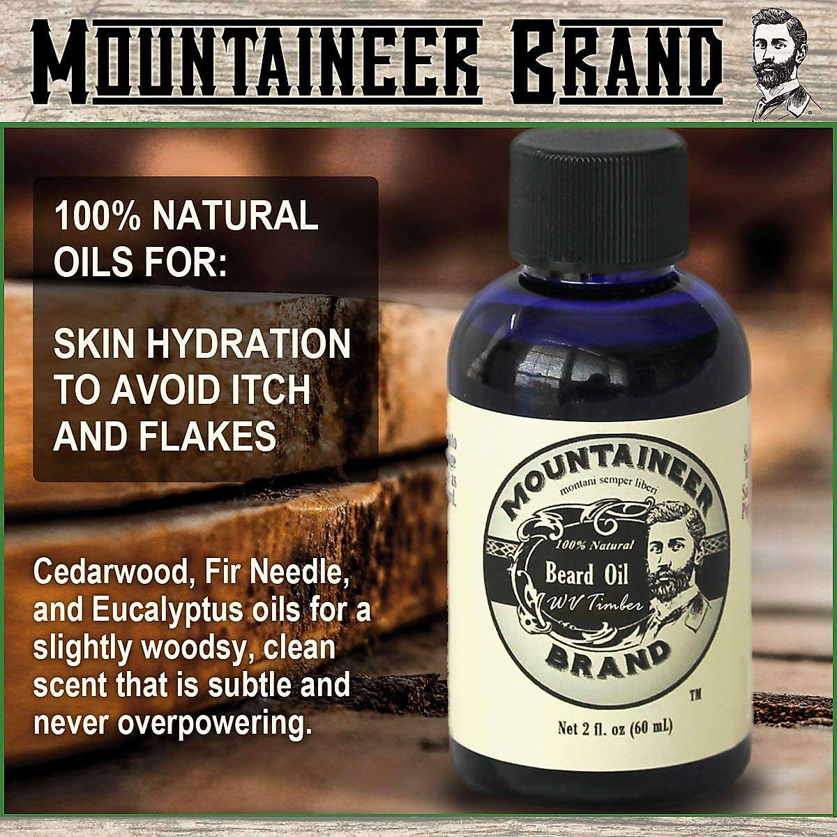 Mountaineer Brand Heavy Duty Beard Balm 2oz (Original Scent) and Beard Oil 2oz (WV Timber) The Ultimate Beard Conditioning Combo Pack