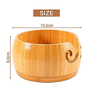 Nebel Natural Wooden Yarn Storage Bowl Crochet Knitting Needle Storage Holder Knitting Supplies Organizer