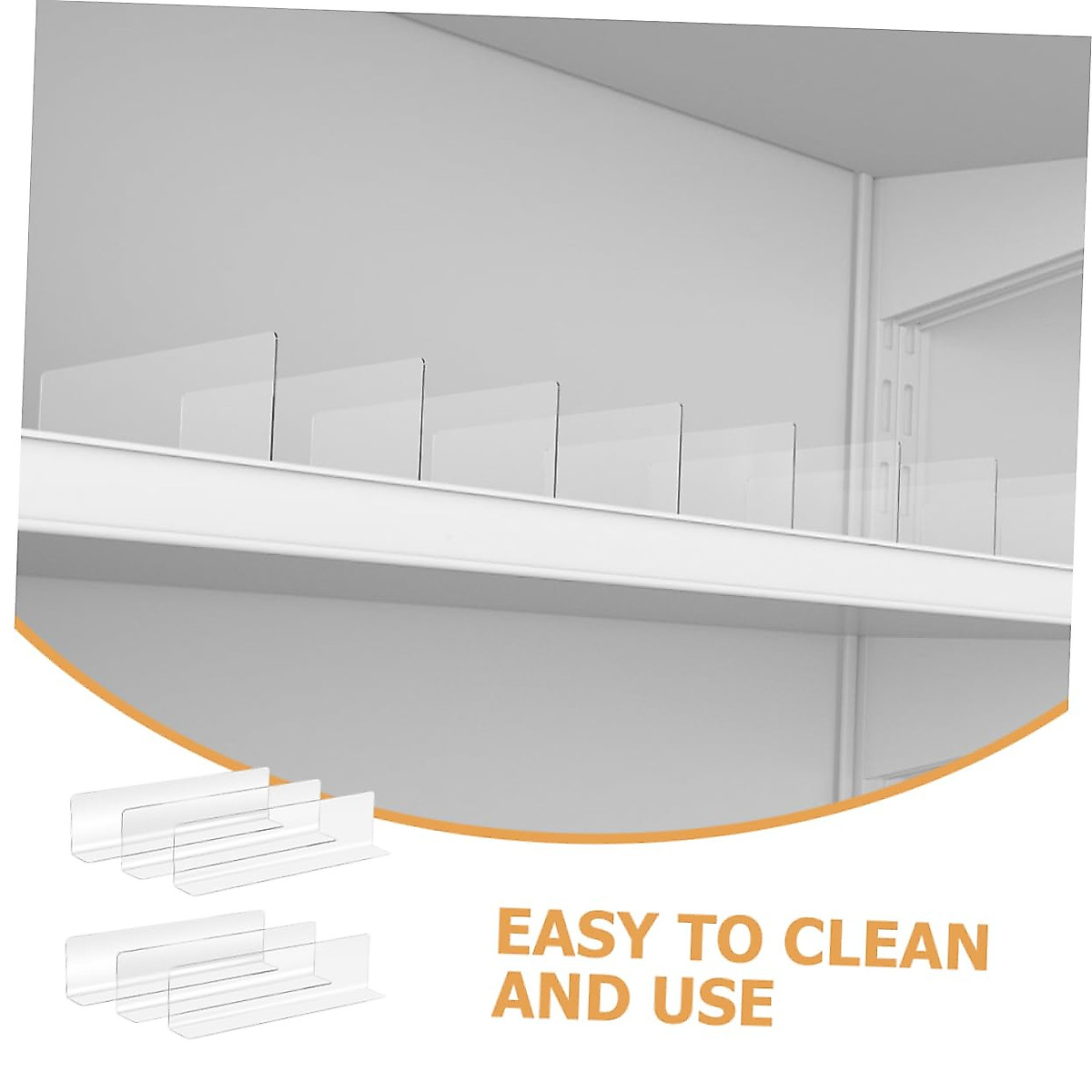 HOOTNEE 30 Pcs Supermarket Sorting Baffle Commodity Divider Clear Dividers for Shelves Clear Shelf Dividers for Closets Tall Shelf Dividers for Wire Shelves Clear Toy Blocker Plastic