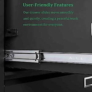 Mdhitsox Lateral File Cabinet with Widened Drawer, Metal File Cabinet with Lock, Filing Cabinet for Home Office, Lockable File Storage Cabinets for Legal/Letter/A4 (2 Drawer, Black)