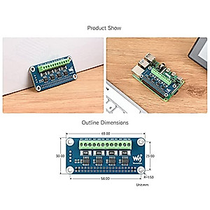 waveshare 4-ch Current/Voltage/Power Monitor HAT for Raspberry Pi with I2C/SMBus Interface