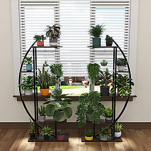 GDLF Tall Plant Stand Large Plant Shelf Indoor 71" Metal flower rack with hanging hook, Improved Taller Design with more space for larger plants (pots up to 10")