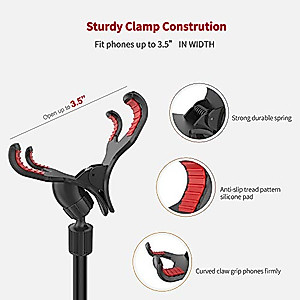 IPOW Upgraded No Glue Car Phone Mount Windshield with Strong Suction, Long Arm Cell Phone Holder for Car with X-Shaped Clamp Fits Thick/Irregular Phone Case