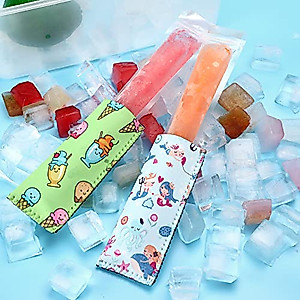 24 Pack Ice Pop Sleeves Neoprene Freezer Pop Sleeve Popsicle Covers Holders Bags BPA-Free for Kids Party Supplies (Colorful)