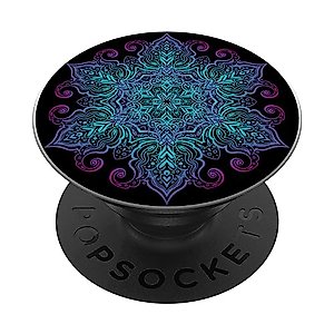 Sacred Geometry Yoga Bohemian Psychedelic Mantra Mandala PopSockets PopGrip: Swappable Grip for Phones & Tablets PopSockets Standard PopGrip