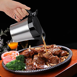 Stainless Steel thermal Gravy Boat, 16 Oz Double Insulated Gravy Sauce Jug with Hinged Lid for Family Dinner, Thanksgiving, Halloween, Christmas