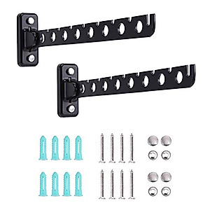 laundry hanger dryer rack Folding Wall Mount Clothes Hanger laundry room clothes hanger wall mounted clothes hanger Black Wall Hangers for Clothes Stainless Steel Laundry Hangers Wall Mount 2 Pack