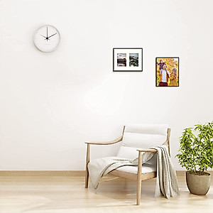 Frametory - 11x14 Aluminum Collage Picture Frame - Display 5x7 Pictures with 2 Openings Mat - Real Glass Front - Horizontal/Vertical Wall Mount - Black 1 Pack