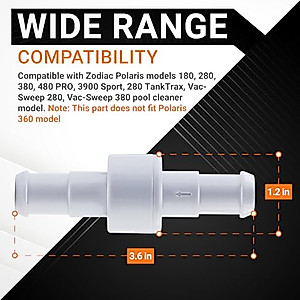 Ultra Durable D20 Pool Cleaner Hose Swivel Replacement Part Exact Fit for Zodiac Polaris Pool Cleaners by BlueStars - Compatible with 180 280 380 480 PRO and more - Pack of 3
