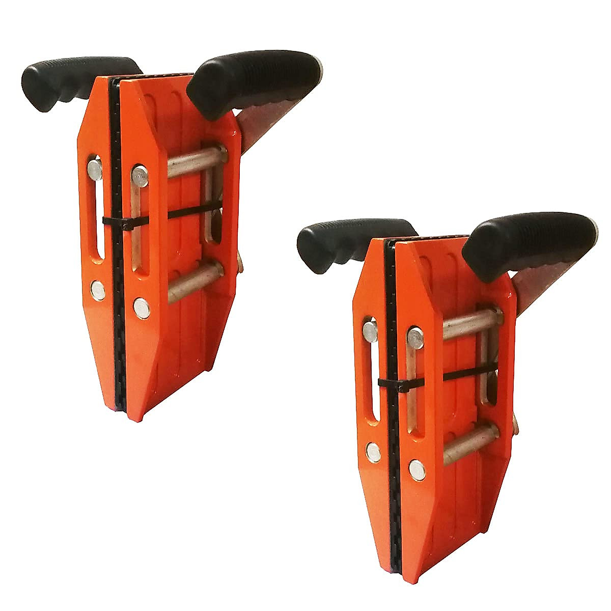 E-Found 2PCS Doubld Handed Carrying Clamps,2.36 inch Granite Stone Panel Carriers Lifing Tools for Granite Stone Quartz Worktops Slabs Marble with Rubber-lined 770lbs Moving Glass Clamp