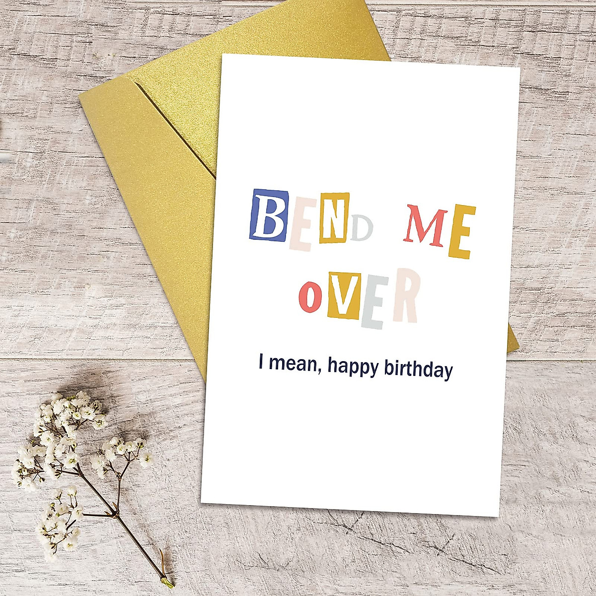 Qiliji Naughty Birthday Card for Husband Boyfriend, Funny Birthday Card for Him Her, Happy Birthday Card for Wife Girlfriend, Bend Me Over Card