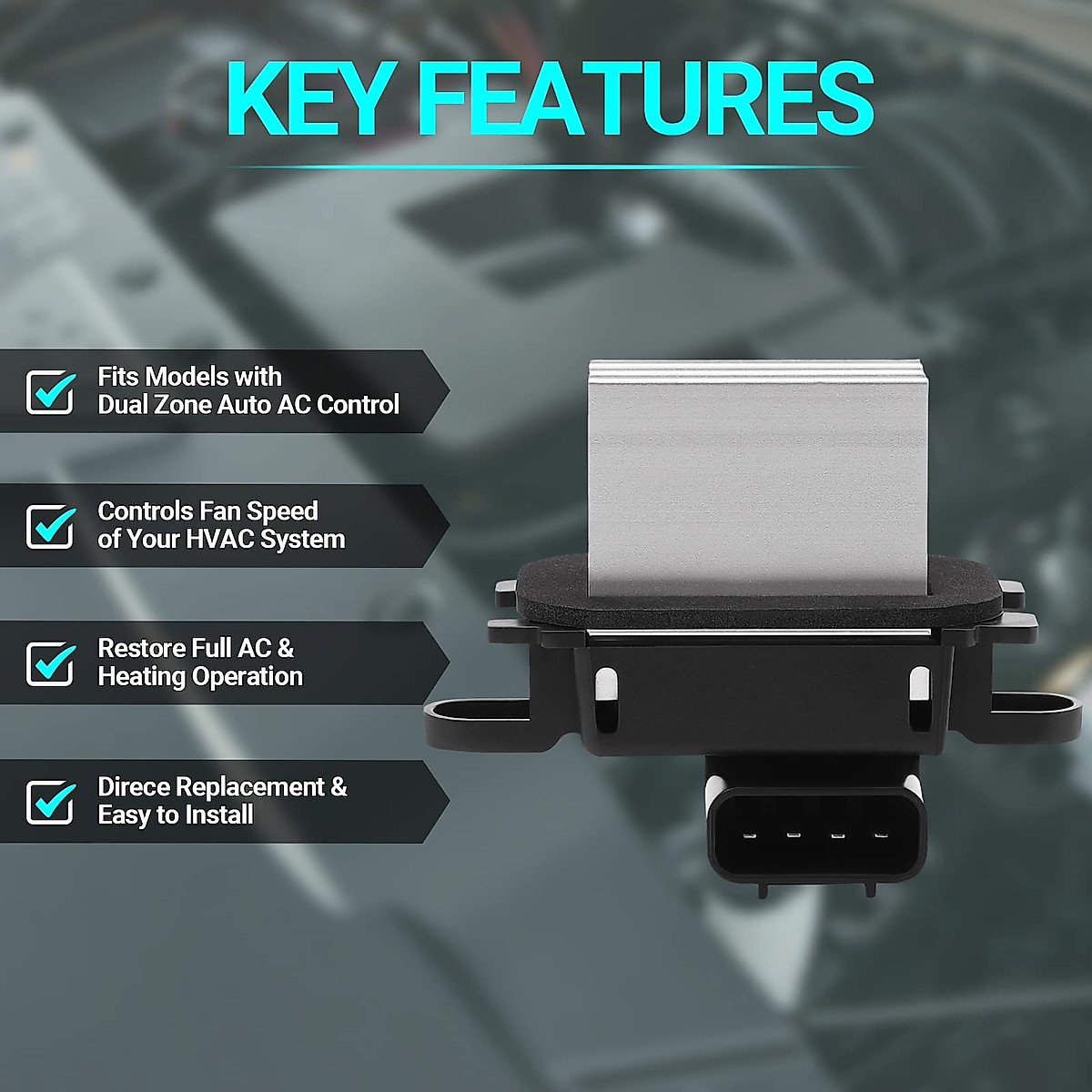 HVAC Blower Motor Resistor AC Blower Control Module - Compatible with 2010-2017 Ford Expedition 2010-2014 Ford F-150 2011-2017 Lincoln Navigator Auto Temp Control - Replace # BL3Z-19E624-A YH-1829