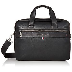Tommy Hilfiger mens Tommy Hilfiger Leo Briefcase, Black, OS US
