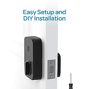 Smart Lock, ULTRALOQ U-Bolt with Bridge WiFi Adaptor, 5-in-1 Keyless Entry Door Lock with WiFi, App, Bluetooth and Keypad, Smart Door Lock, Smart Deadbolt, ANSI Grade 1 Certified- Black