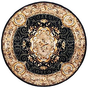 SAFAVIEH Empire Collection 4' Round Assorted EM414B Handmade Traditional European Premium Wool Area Rug
