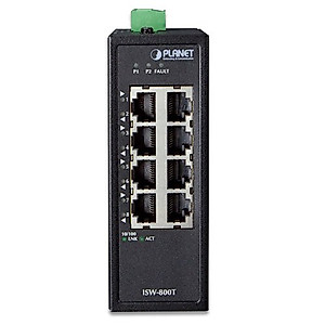 PLANET ISW-800T IP30 Compact Size 8-Port 10/100TX Industrial Fast Ethernet Switch (-40~75 degrees C)