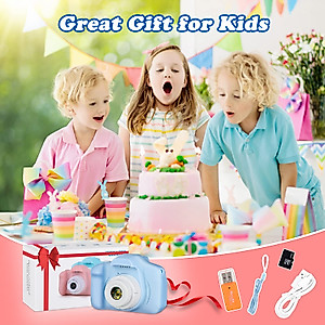 Zeacool Kids Camera, HD Digital Video Camera, Childrens Toys for 3 4 5 6 7 8 9 Year Old Boys/Girls, Selfie Camera for Kids, Christmas Birthday Gifts with 32GB SD Card (Blue)