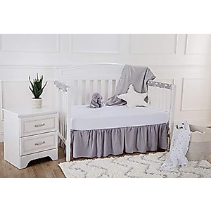 TL Care Heavenly Soft Chenille Fitted Crib Sheet for Standard Crib and Toddler Mattresses, White, 28 x 52, for Boys and Girls