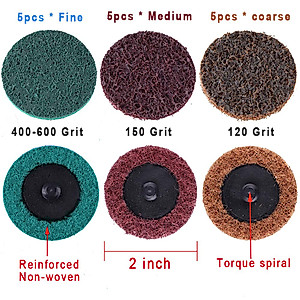 103 Pcs Sanding Discs Set 2 Inches Quick Change Disc with 1/4 inch Tray Holder for Die Grinder Surface Prep Strip Grind Polish Finish Burr Rust Paint Removal