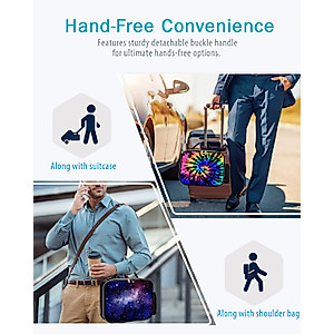 Lunch Bag for Women Men, Insulated Padded Lunch Box Container Reusable PU Leather Cooler Lunch Tote Bag with Detachable Handle and Side Pocket for Boys Girls Work, Travel, Picnic (Blue Grey Camo)