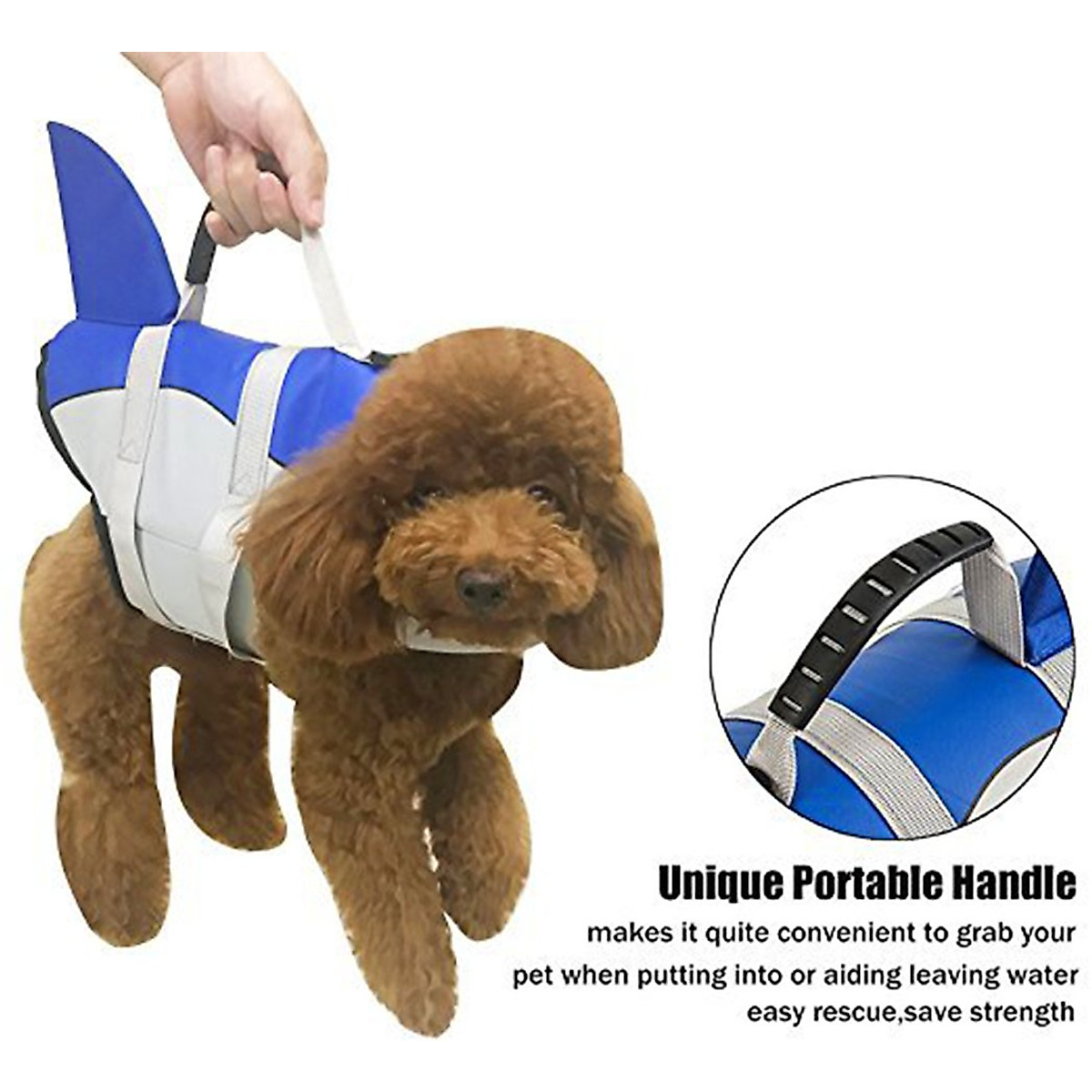 Xiaoyu Dog Life Jacket, Adjustable Pet Life Preserver Safety Dog Swimming Pool Vest, Novice Swimmer Life Jacket for Pets, Water Safety at The Pool, Beach, Boating, Blue, L