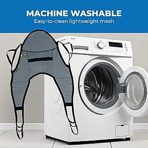 Patient Aid Padded U-Sling with Head Support - Soft Polyester Fabric - Comfy and Safe Lifting for the Elderly, Bariatric, and Non-Weight-Bearing - Medium, 225lb. Maximum Carrying Capacity