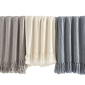 Christian Siriano NY Woven Lurex 50x60 Dusty Blue Throw, (TH4219DB-9100)