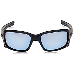 Oakley Men's OO9331 Straightlink Rectangular Sunglasses, Matte Black/Prizm Deep Water Polarized, 61 mm