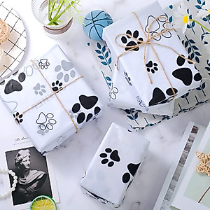 100 Sheets Dog Paw Print Tissue Paper Puppy Paws Gift Wrap Tissue Paper for Gift Bags Wrapping and DIY Crafts (Dog Paw)