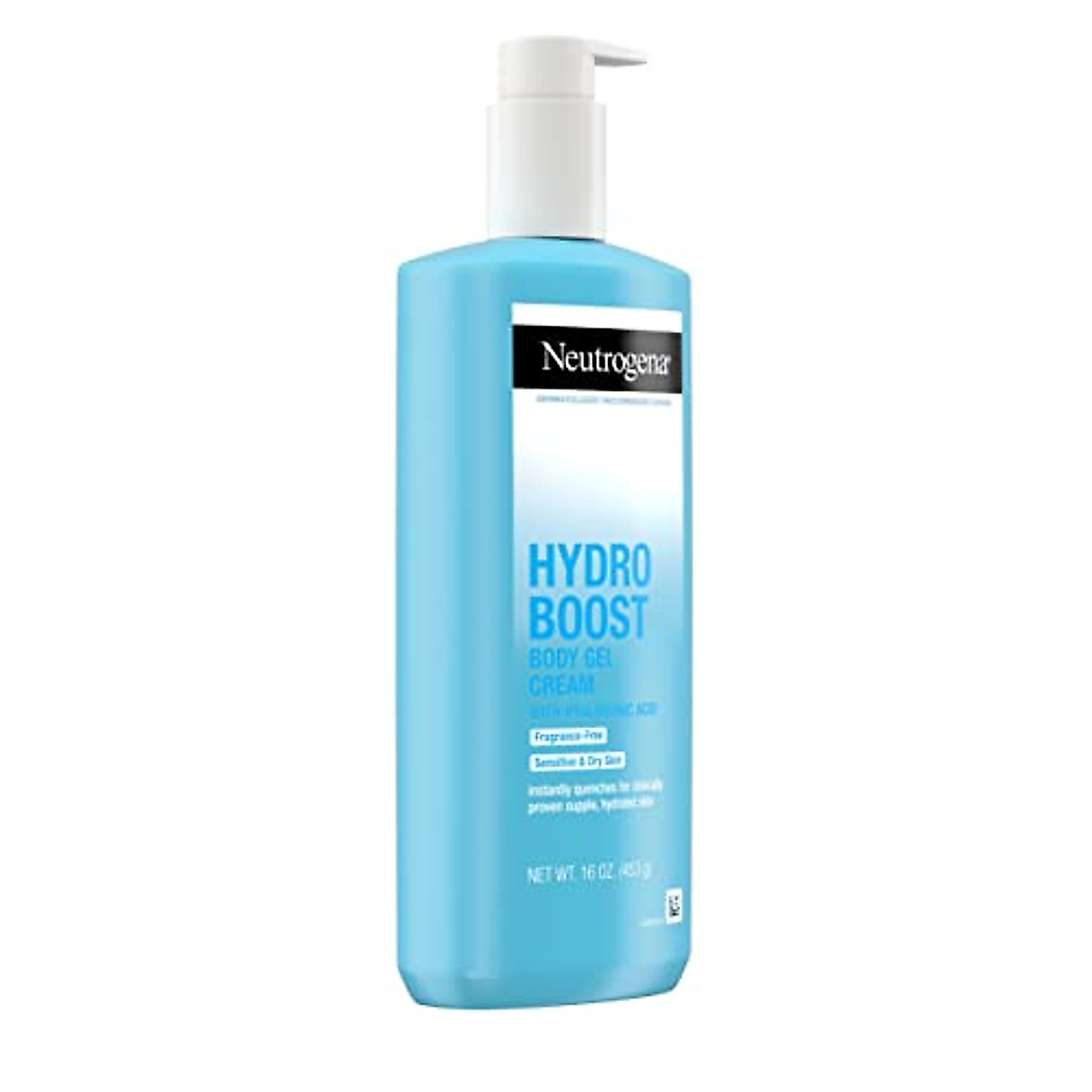 Neutrogena Hydro Boost Fragrance-Free Body Gel Cream with Hyaluronic Acid, Non-Greasy, Fast Absorbing Moisturizer & Hydrating Full Body Cream for Sensitive Skin, Paraben-Free, 16 oz (Pack of 3)