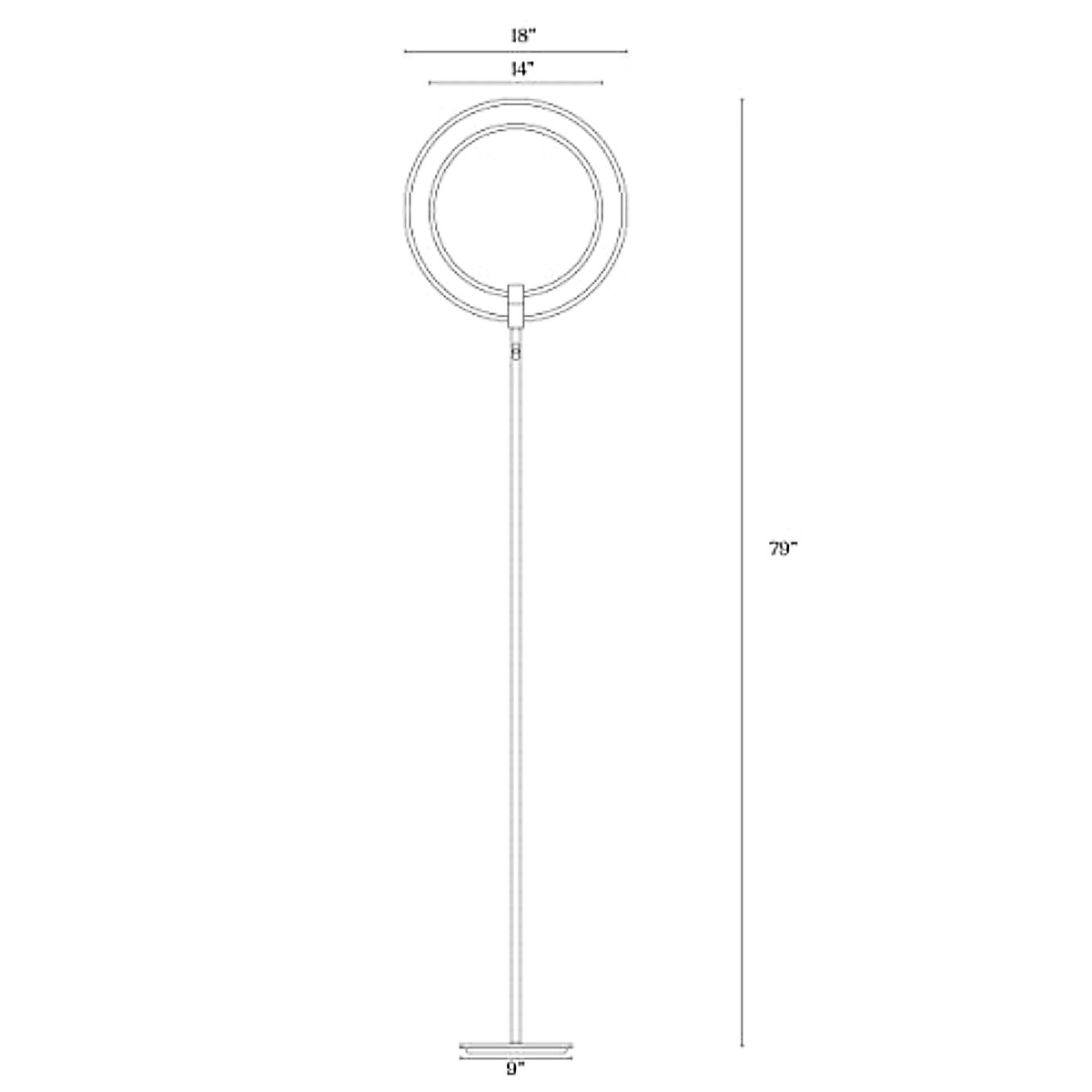 Brightech Eclipse Dimmable LED Floor Lamp, Modern Torchiere Floor Lamp for Living Rooms & Offices – Super Bright Tall Lamp with Dimmable Options for Reading, Standing Lamp Living Room Décor - Silver