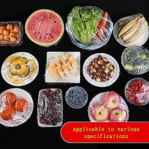 [e-Basic] - 100pcs Disposable Plastic Food Cover Wrap Elastic Food Lids Refrigerator fruit food Stretch Dustproof Bowls Cups Cover