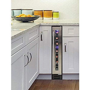 Vinotemp 7 Bottle Built-in Style Wine Cooler with Stainless Steel Door Trim and Dual Pane Glass