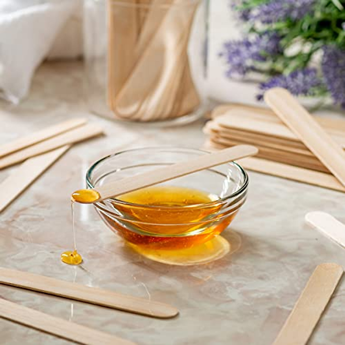 [100 Count] Jumbo 6 Inch Wooden Multi-Purpose Popsicle Sticks ,Craft, ICES, Ice Cream, Wax, Waxing, Tongue Depressor Wood Sticks