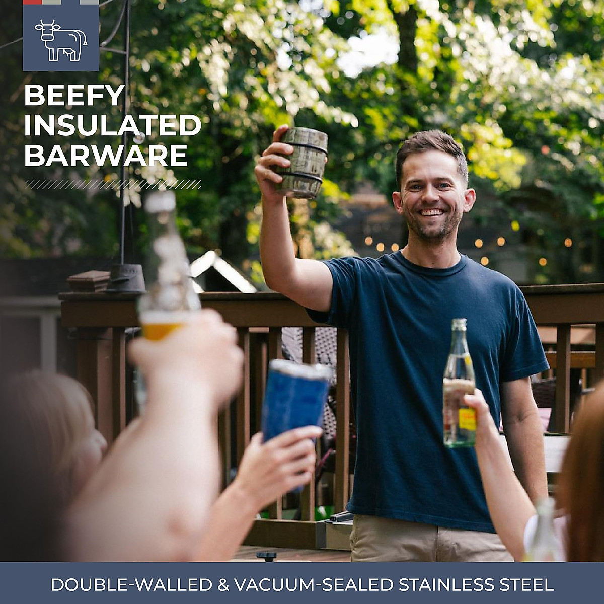 ORCA Double Barrel 24 oz Stainless Steel Insulated Whiskey Barrel Design Cup | Double Walled Vacuum Sealed for Superior Temperature Retention — Official Pitmaster Hydrator Design