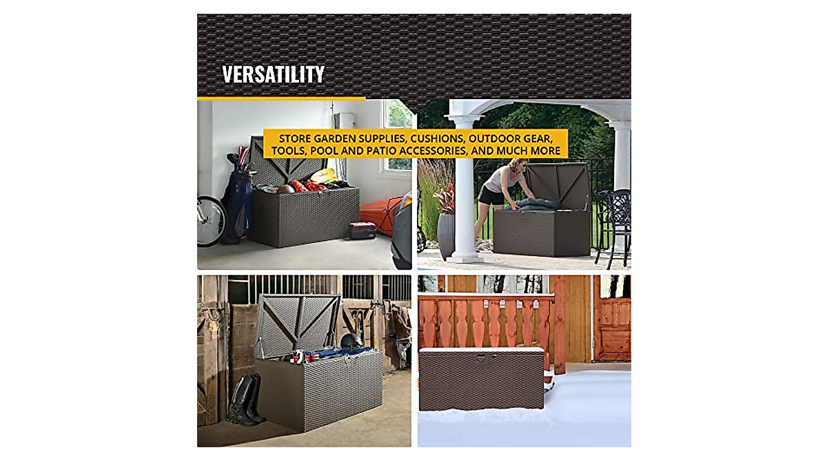 Arrow Spacemaker Espresso Steel Deck Box - 134 Gal Storage