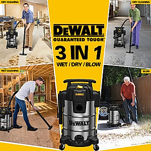 DeWalt DXV08S Wet/Dry Vacuum 8 Gallon 4 Peak HP, Stainless Steel, Silver