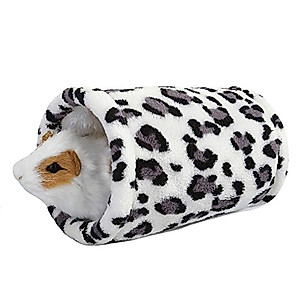 Mogoko Fleece Rat Hammock and Hideout Tunnel Set, 3 Tier Hanging Bed and Tubes for Guinea Pigs Hamster Ferret Chinchilla Cage Small Animals(White)