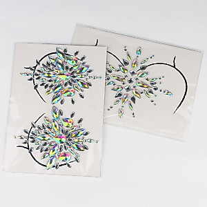 Bowitzki Body and Face Gems Stickers Breast Jewels Rhinestone Nipple Covers Temporary Tattoo Glitter Body Gems Sticker Body Art Jewel for Festival Makeup (Jewels)