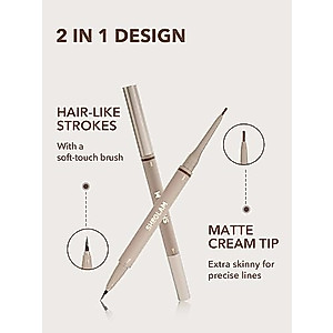 SHEGLAM Dual-Sided Eyebrow Pencils Cream Waterproof Long Lasting Eye brow Pen Makeup - Chocolate