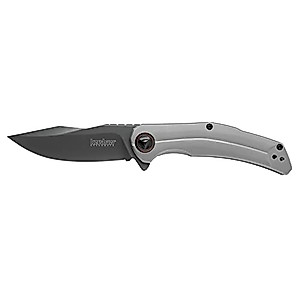 Kershaw Believer Pocketknife, 3.25" 8Cr13MoV Steel Clip Point Blade, One-Handed Assisted Opening, Frame Lock System
