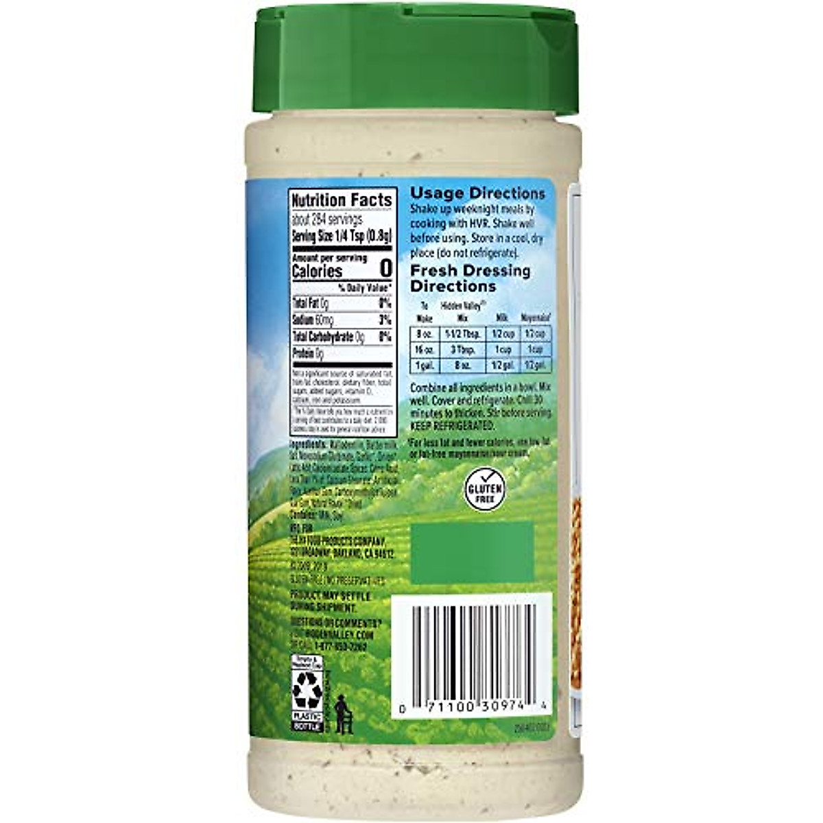 Hidden Valley Ranch Seasoning, Ranch Dressing Dry Mix for Salad Dressing, Gluten Free Salad Dressing, 8 Ounces