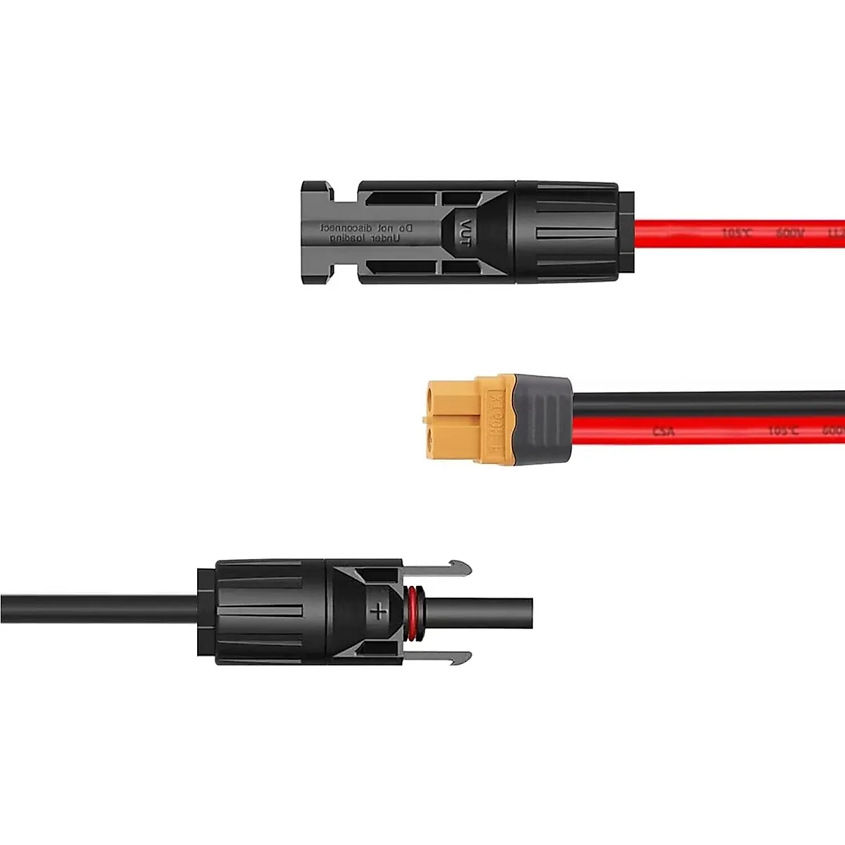 AYECEHI Solar to XT60 Female Connector Cable 12AWG Solar Power Adapter to XT60 Extension Cable for Solar Panel RV Portable Power Station Battery Solar Generator [1m/3.3ft]