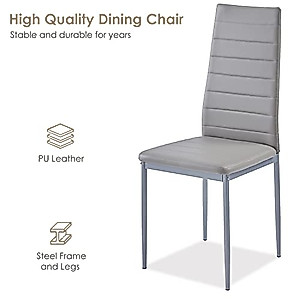 paonne Round Dining Table Set for 4, Round Glass Kitchen Table and Chairs for 4, 5-Pieces Table with Chair Set