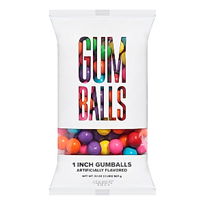 Candy Envy - Assorted 1 Inch Gumballs - 2lb Bag - Approximately 113 Gumballs Per Bag - North American Made & Kosher Certified - Gumballs for Gumball Machine - Gumball Refills