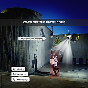 SANSCO Wire-Free Solar Battery Powered Security Camera, 4MP Outdoor WiFi IP Camera with Solar Panel, Waterproof,PIR Human Motion Detection, Night Vision, 2 Way Audio